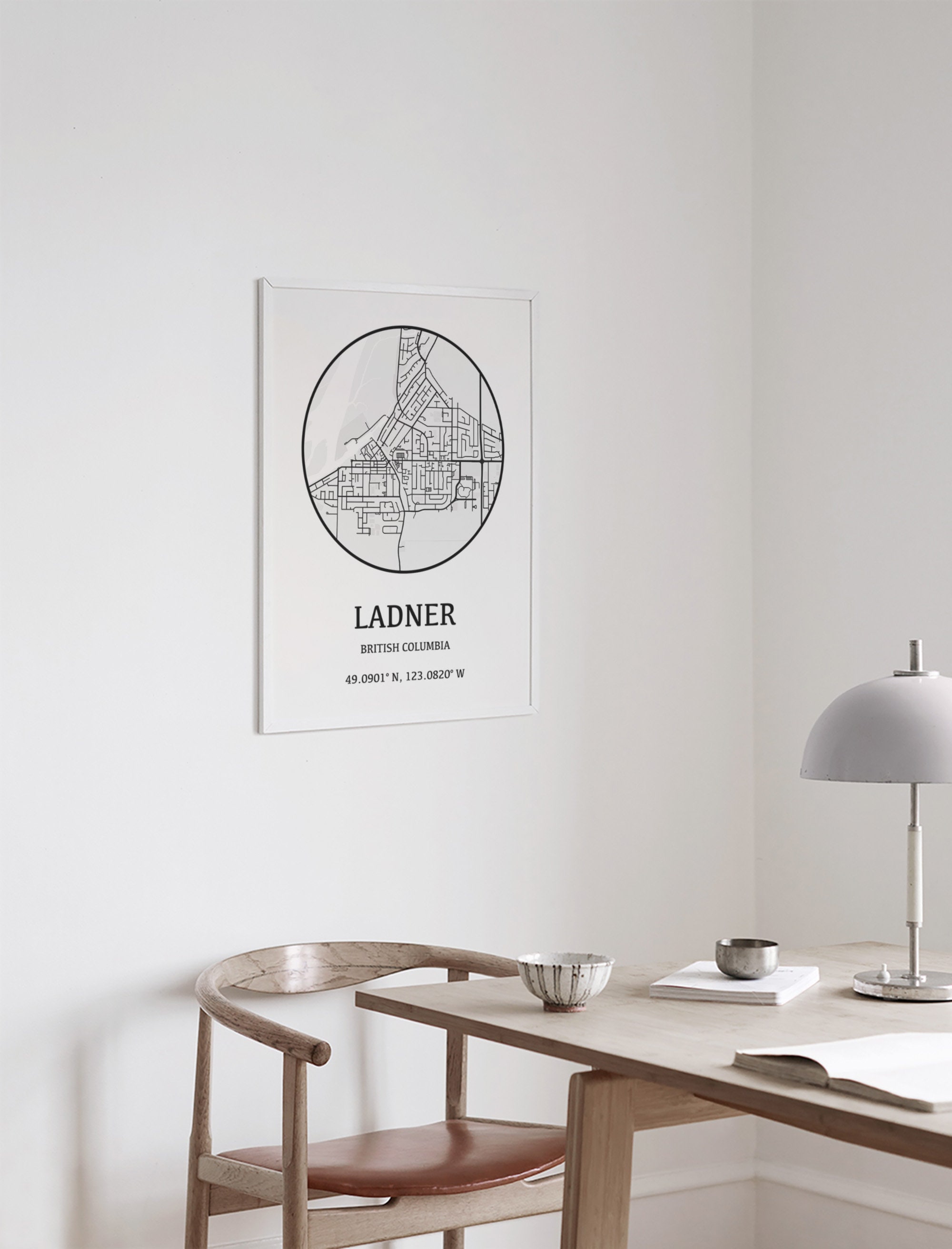 Ladner City Map Poster BC Travel Art Print | Etsy