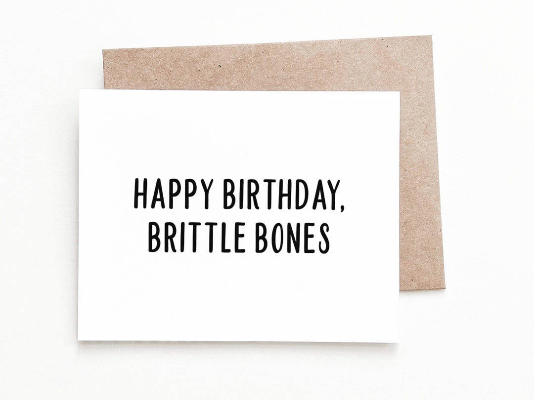 Handmade Brittle Bones Birthday Card - Etsy