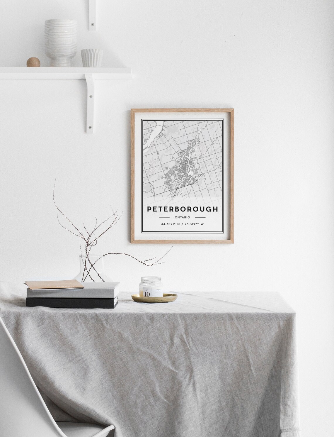 Peterborough Map Poster Print Modern Peterborough Street Map - Etsy