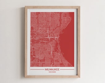Milwaukee Map Art Wisconsin Poster - Etsy