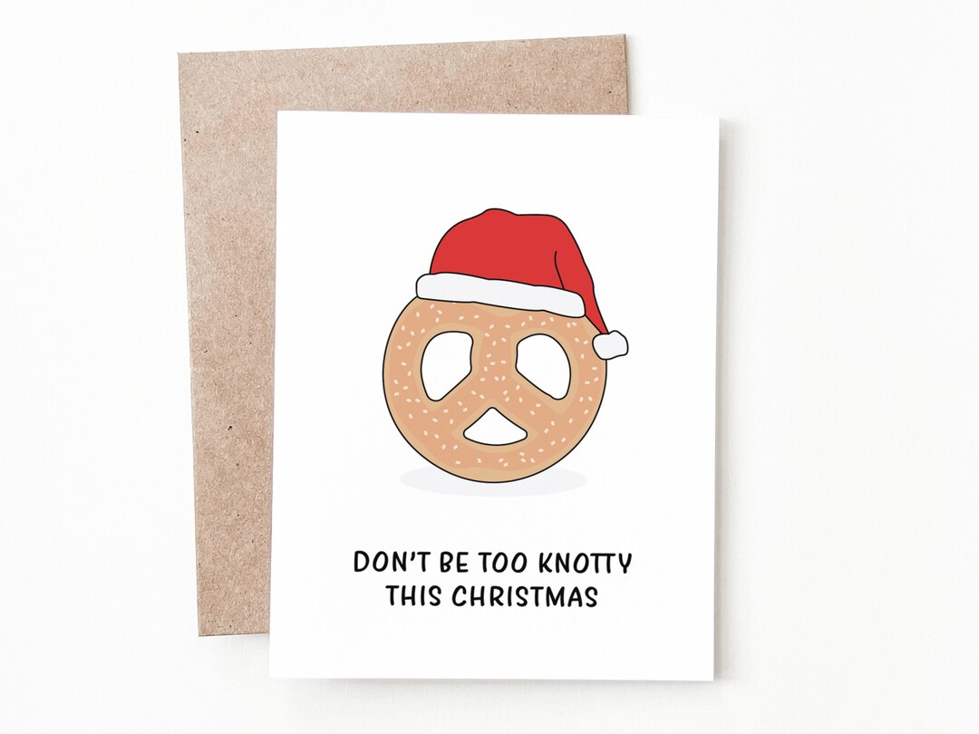 Funny Pretzel Christmas Card, Holiday Christmas Gift for Him or Her - Etsy