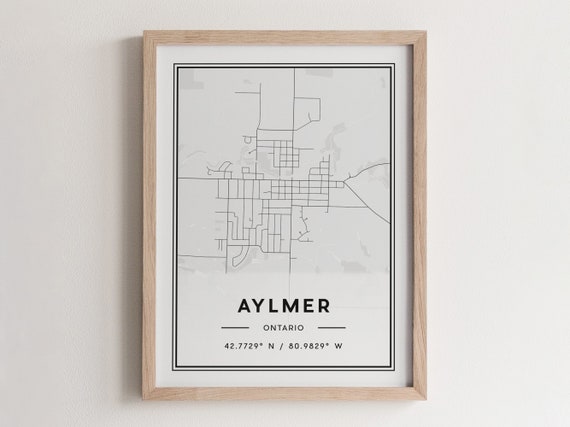 Aylmer Map Poster Print Modern Aylmer Street Map Decor | Etsy