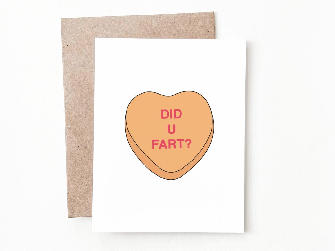 Candy Heart Did U Fart Valentine's Day Card - Etsy