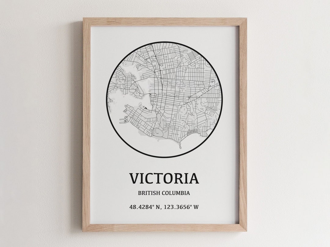 Victoria City Map Poster, BC Travel Art Print - Etsy
