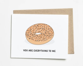 Funny Bagel Card | Etsy