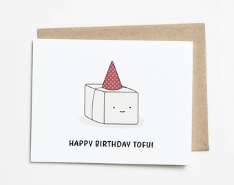 Tofu Birthday Card | Etsy