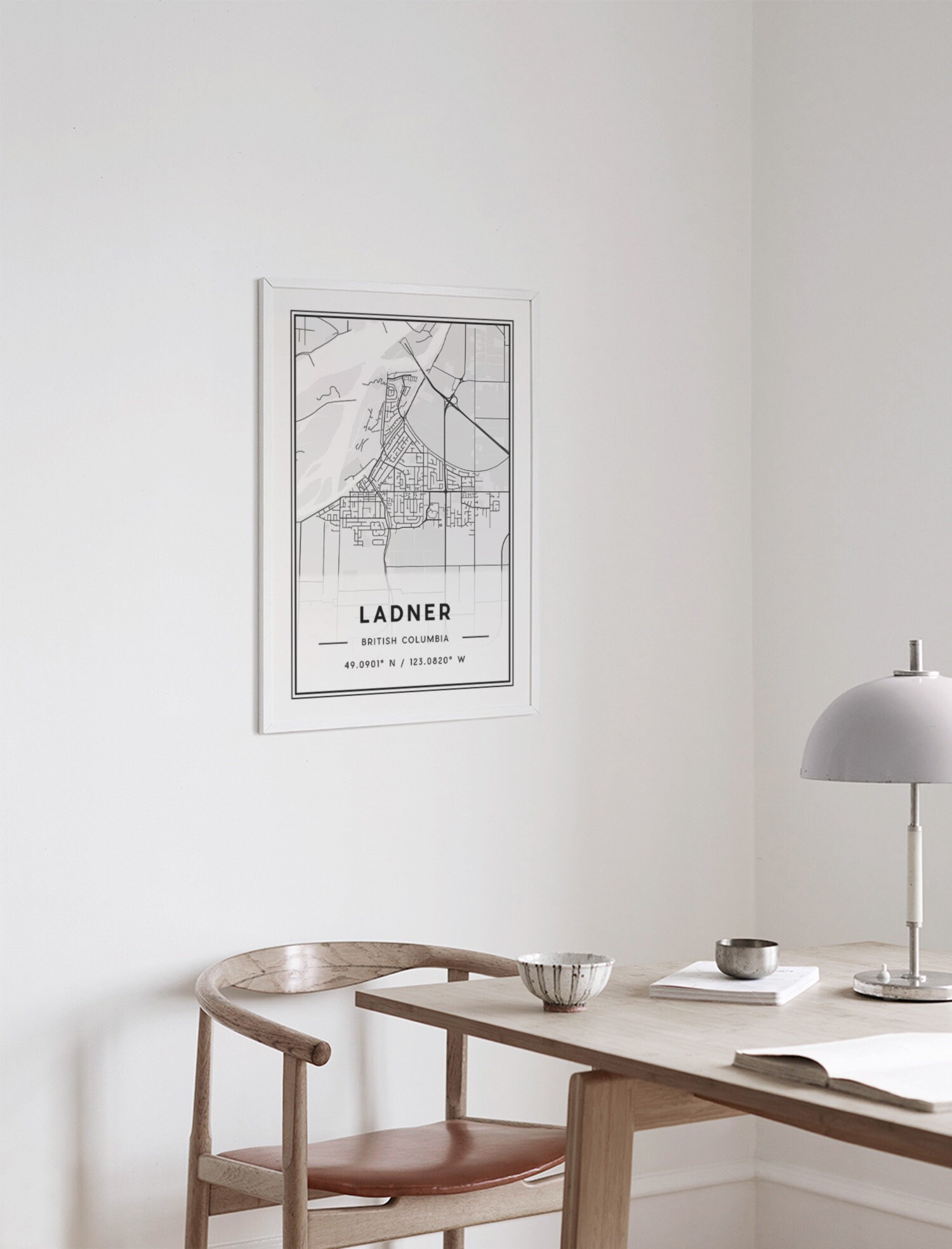Ladner Map Poster Print Modern Ladner Street Map Decor | Etsy