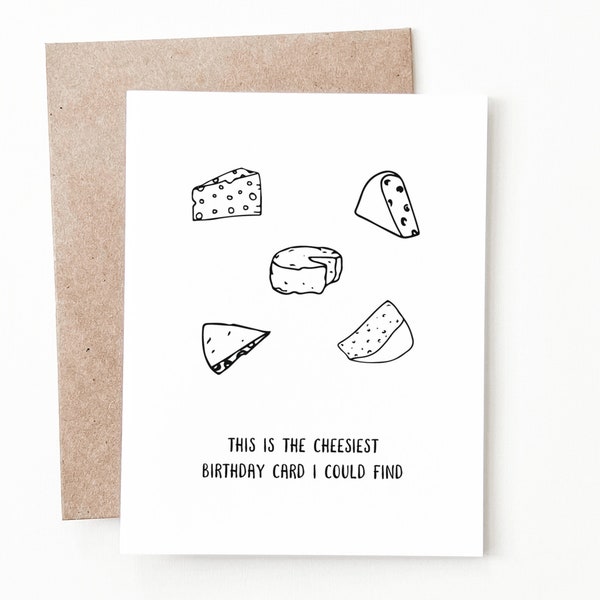 Cheese Birthday Card - Etsy
