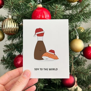 Funny Sushi Christmas Card, Soy Sauce Christmas Gift for Him or Her - Etsy