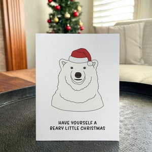 Funny Polar Bear Christmas Card Holiday Christmas Gift for - Etsy