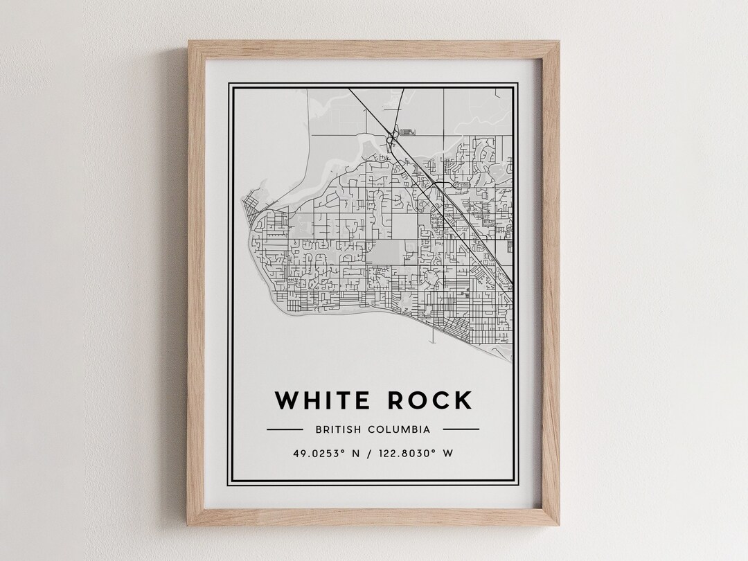 White Rock Map Poster Print, Modern White Rock Street Map Decor - Etsy