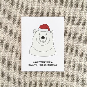 Funny Polar Bear Christmas Card Holiday Christmas Gift for - Etsy
