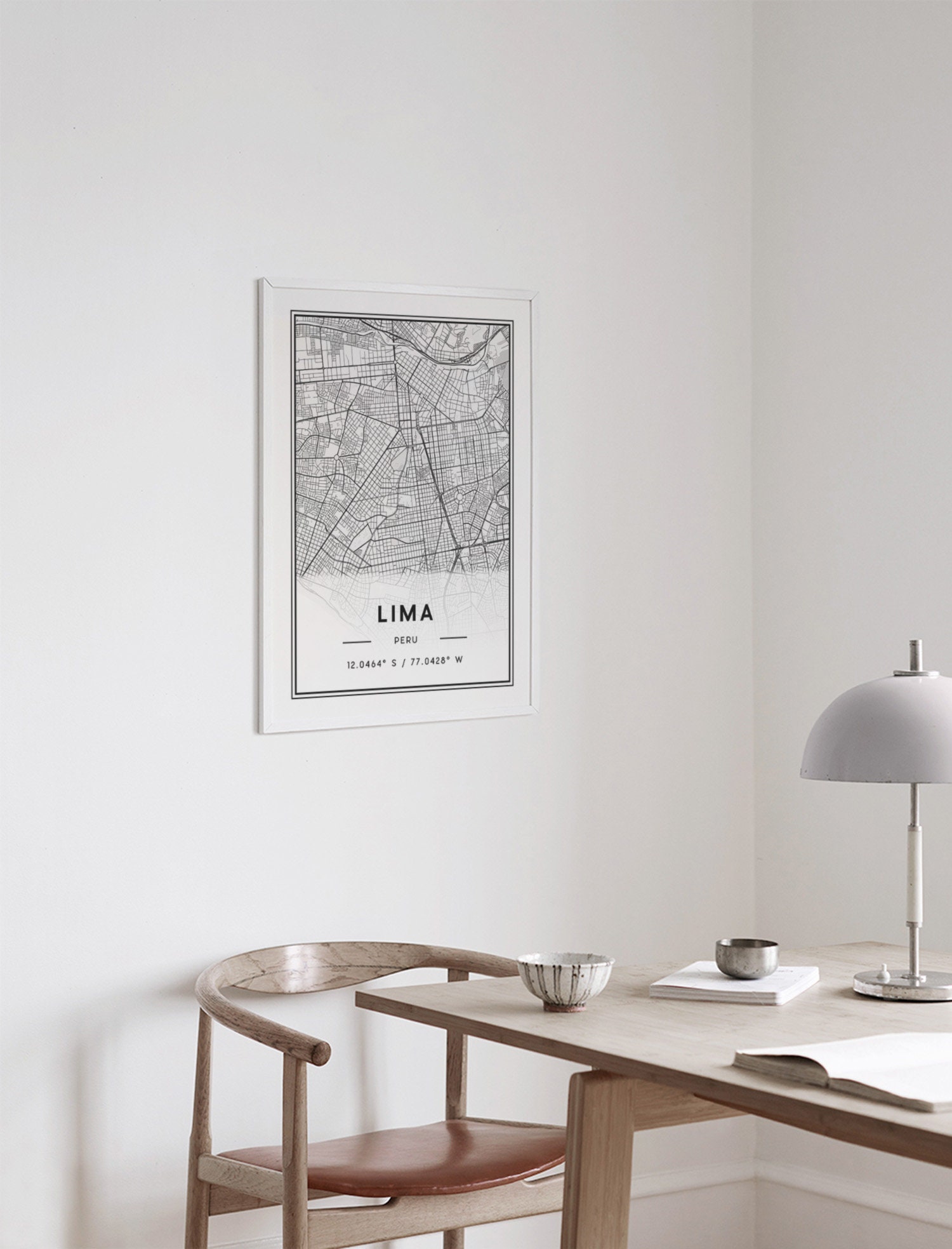 Lima Map Poster Print Modern Lima Street Map Decor - Etsy