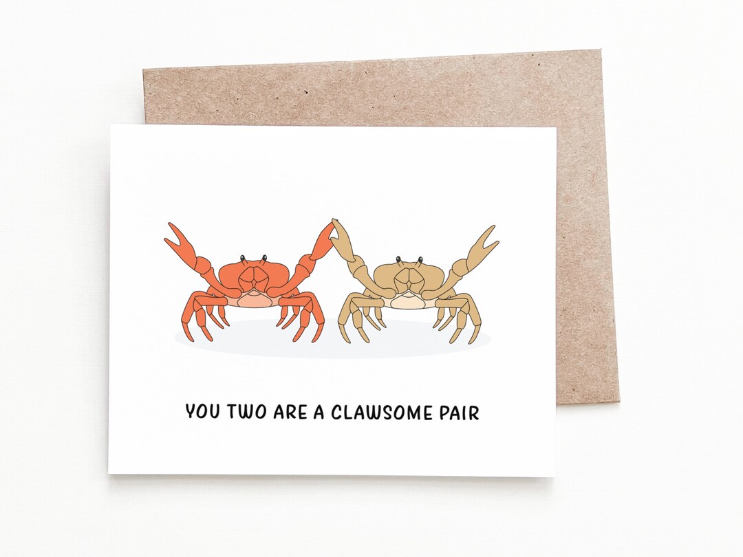 Funny Crab Wedding Card, Cute Wedding Gift for Bride and Groom - Etsy