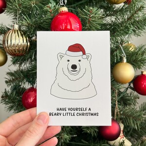 Funny Polar Bear Christmas Card Holiday Christmas Gift for - Etsy