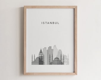 Istanbul Print Skyline Art Print Poster Modern Wall Art - Etsy