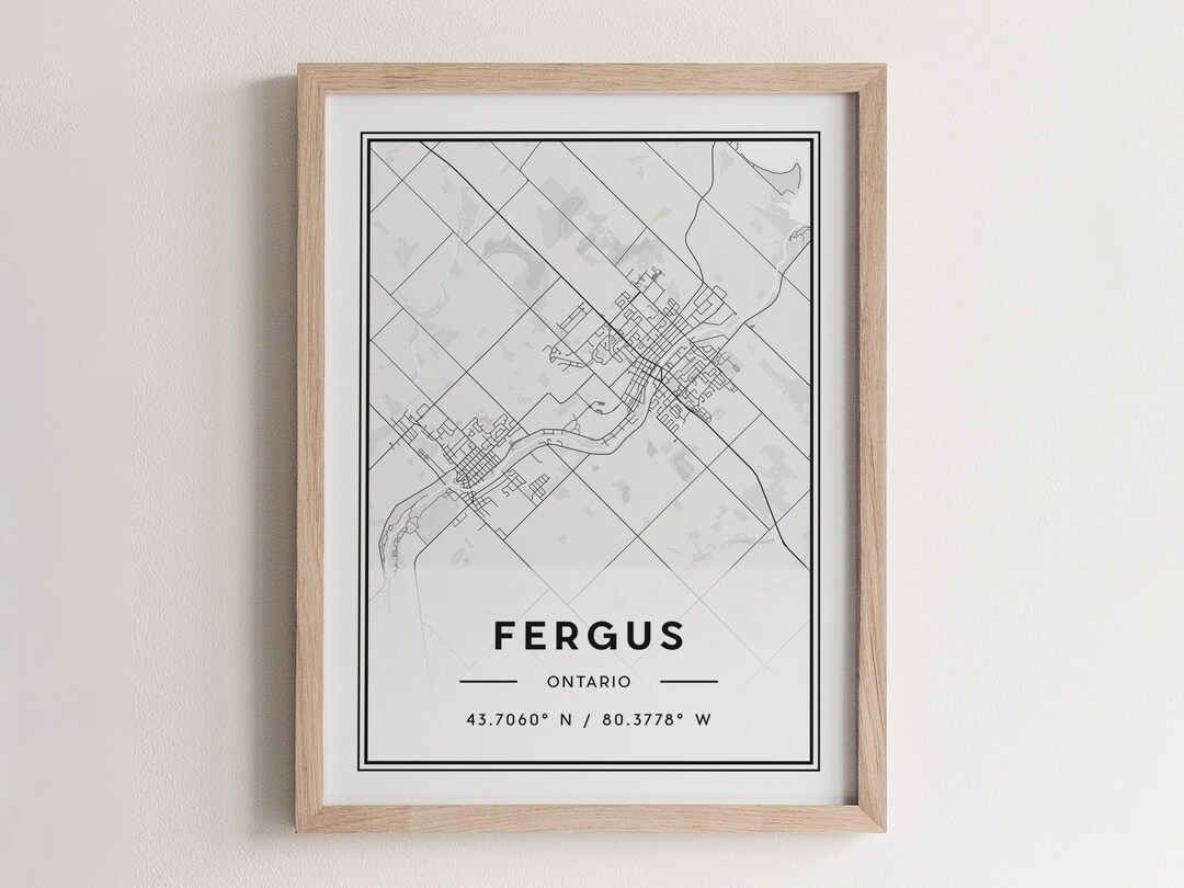 Fergus Map Poster Print, Modern Fergus Street Map Decor - Etsy UK