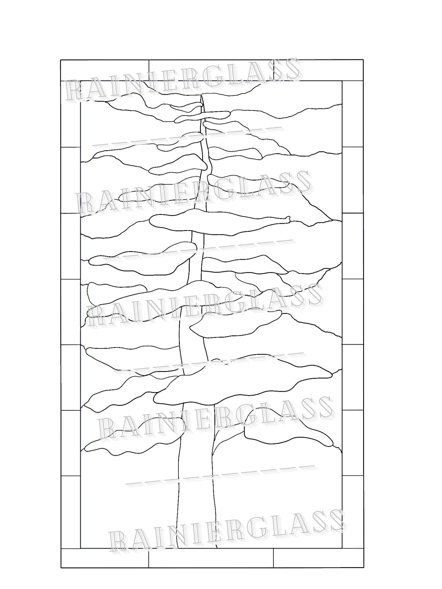 Lone Pine Tree Stained Glass Pattern - Etsy