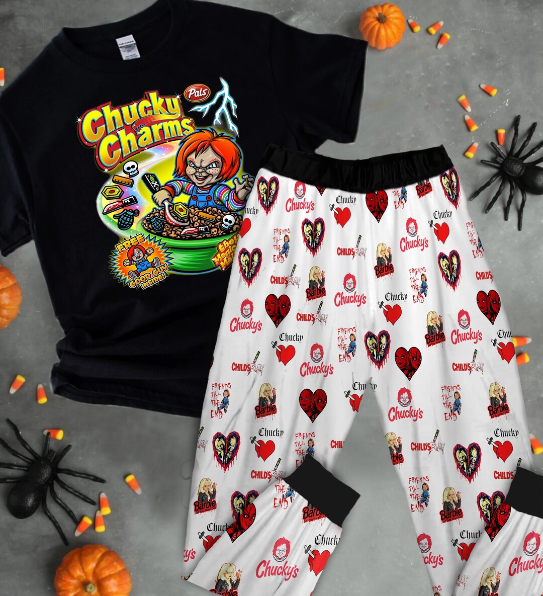 Chucky Holiday Pajamas Set, Chucky Halloween Pajamas Set, Chucky Family ...