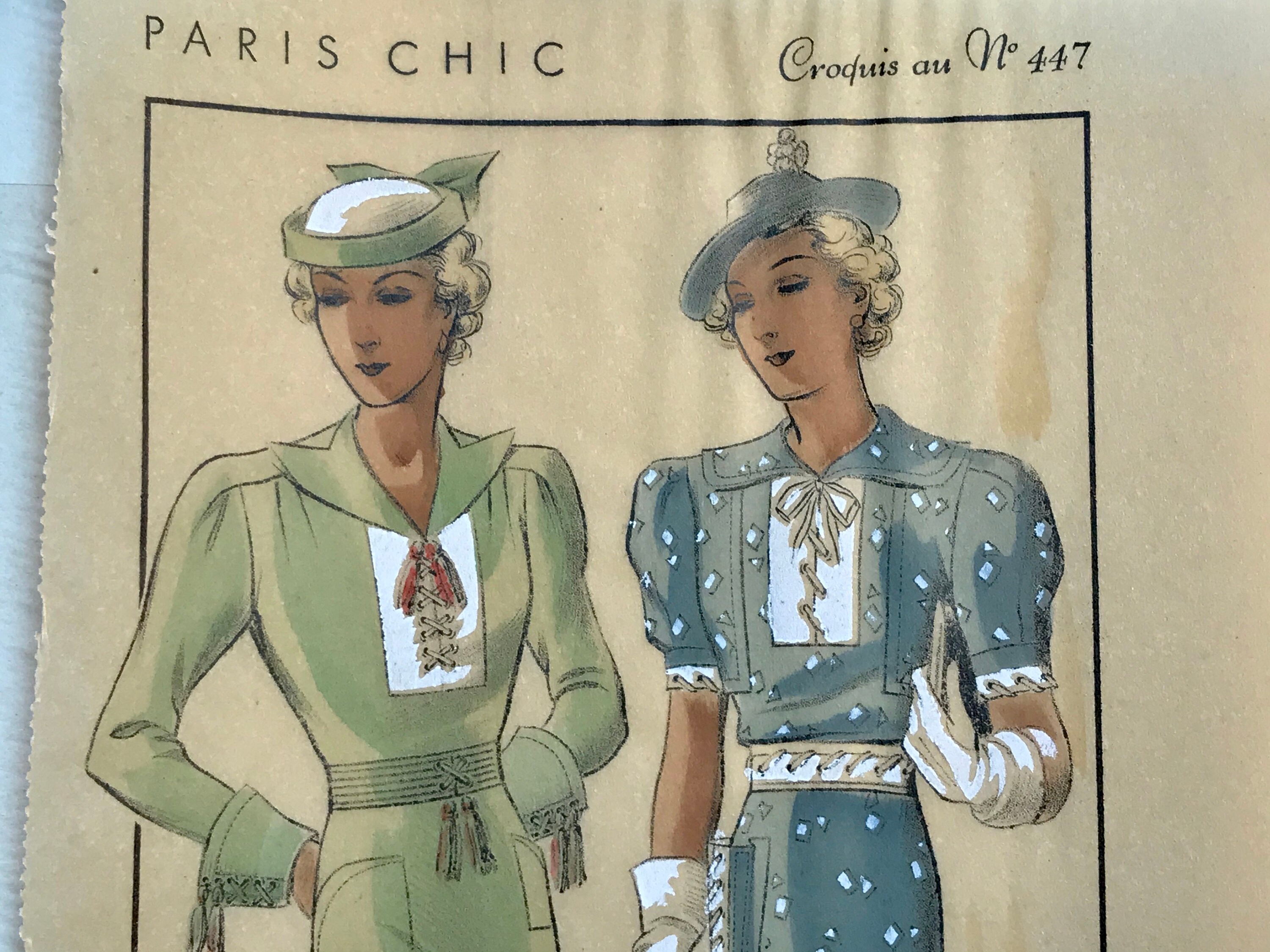 An Original Sketch, or Croquis. Produced by the Fashion House of ...