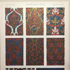 Moresque Ornament From the Alhambra. 6 Plates From the Grammar of ...