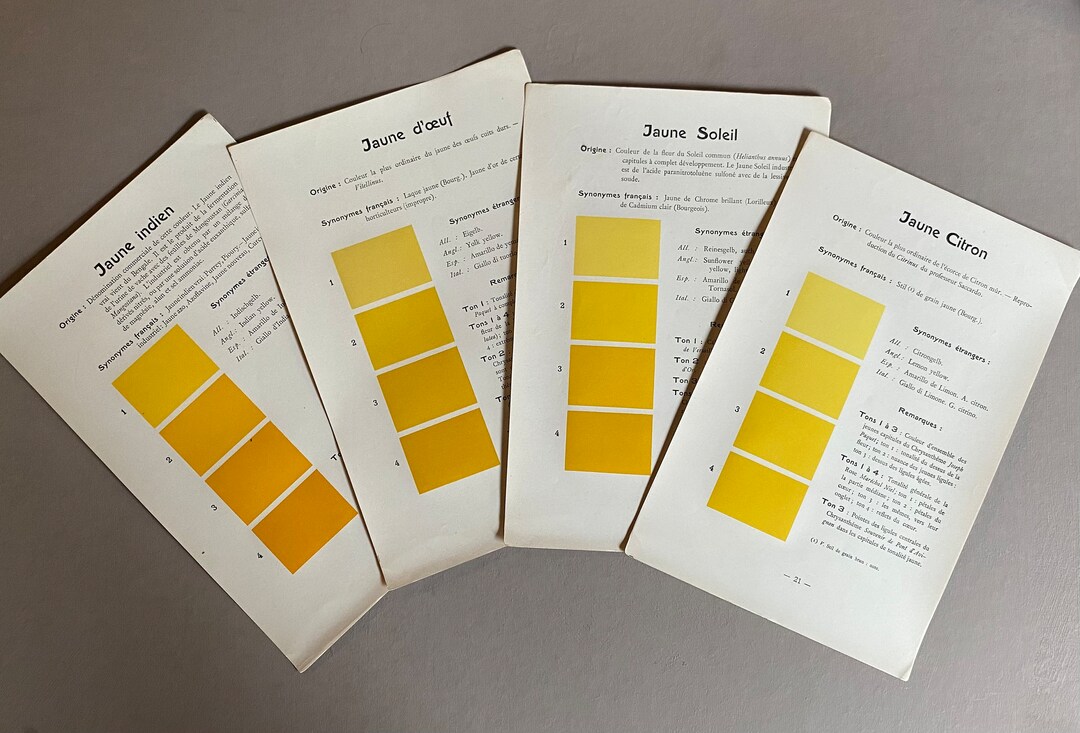 Yellow. Colour Charts. Four Plates From Le Repetoire Des Planches by ...