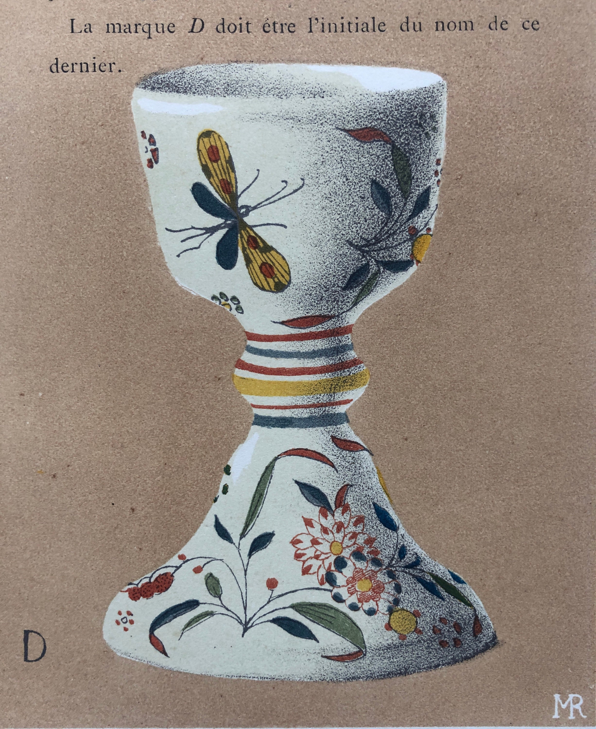 Faïence Rouen Pottery. an Original Lithograph From La Faïence Populaire ...