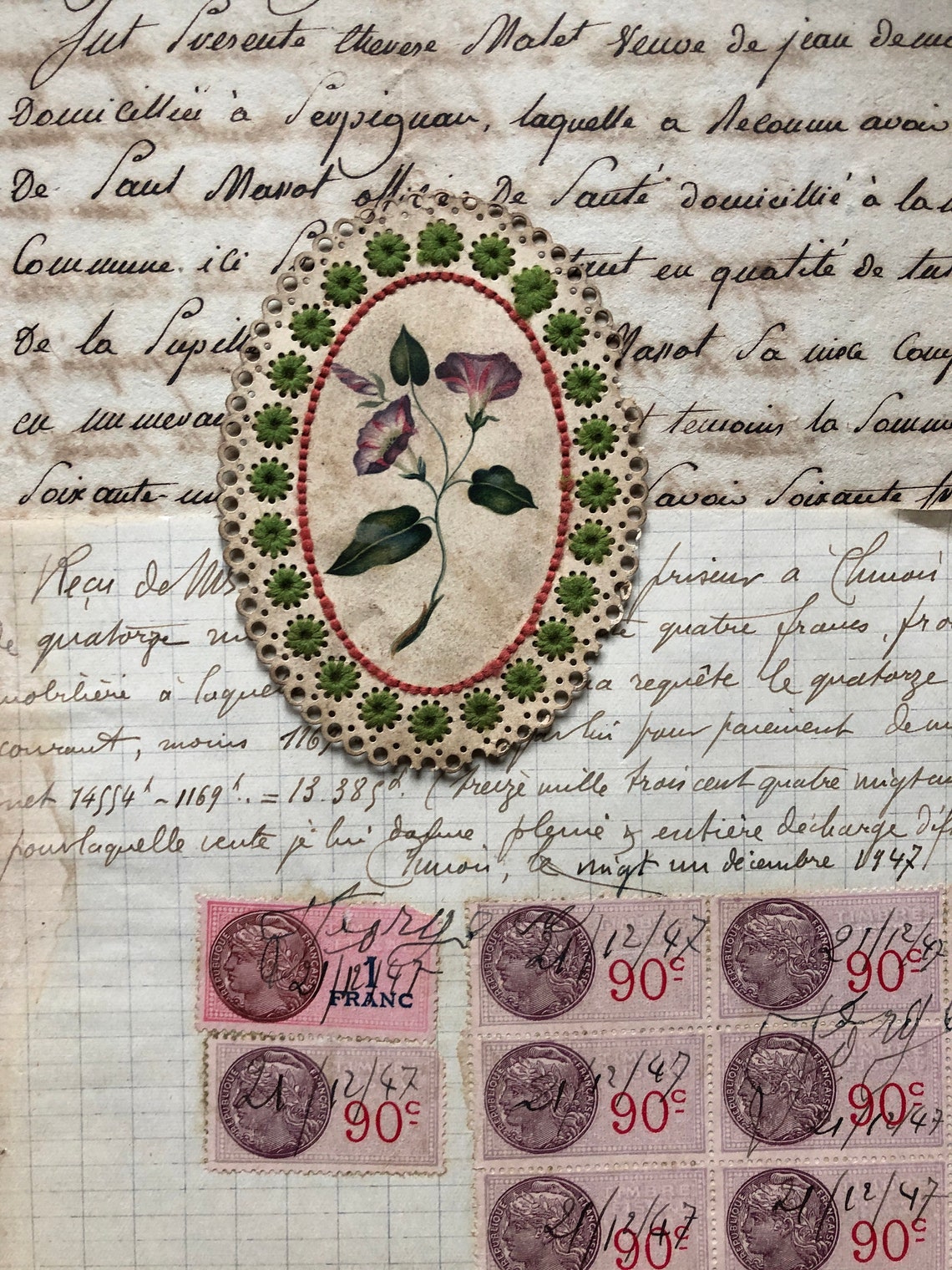 A Generous Quantity of Antique French Papers, Cards and Engravings ...