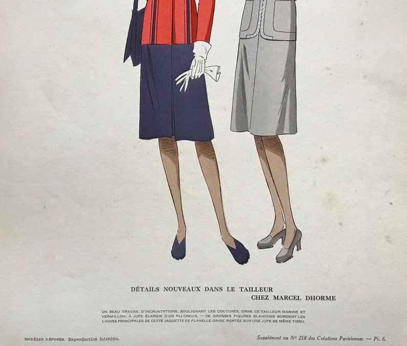 An Original Fashion Sketch, or Croquis, From ‘les Creations Parisiennes ...