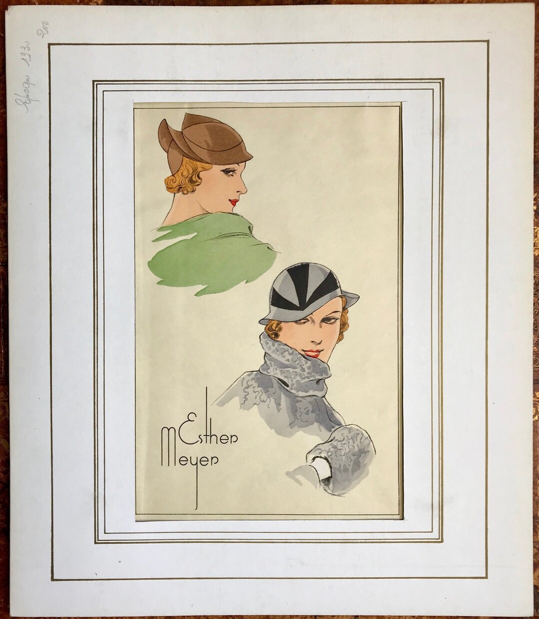 An Original Fashion Sketch, or Croquis, From Parisian Atelier Esther ...