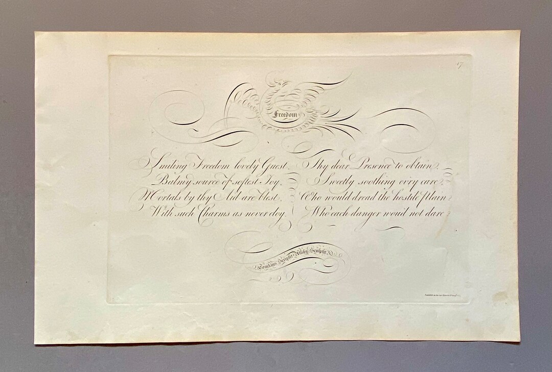Freedom. From Deborah by Handel. Calligraphy by Thomas Tomkins. From ...