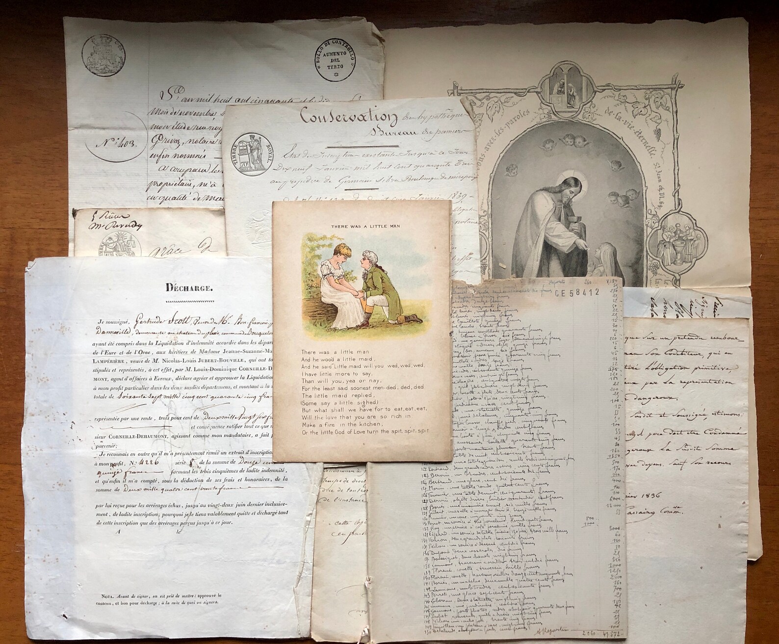 A Generous Quantity of Antique French Papers, Cards and Engravings ...