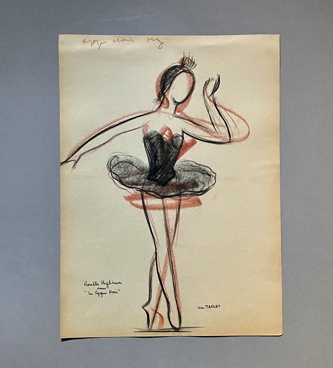 An Original Drawing of Rosella Hightower in Le Cygne Noir by Jean ...