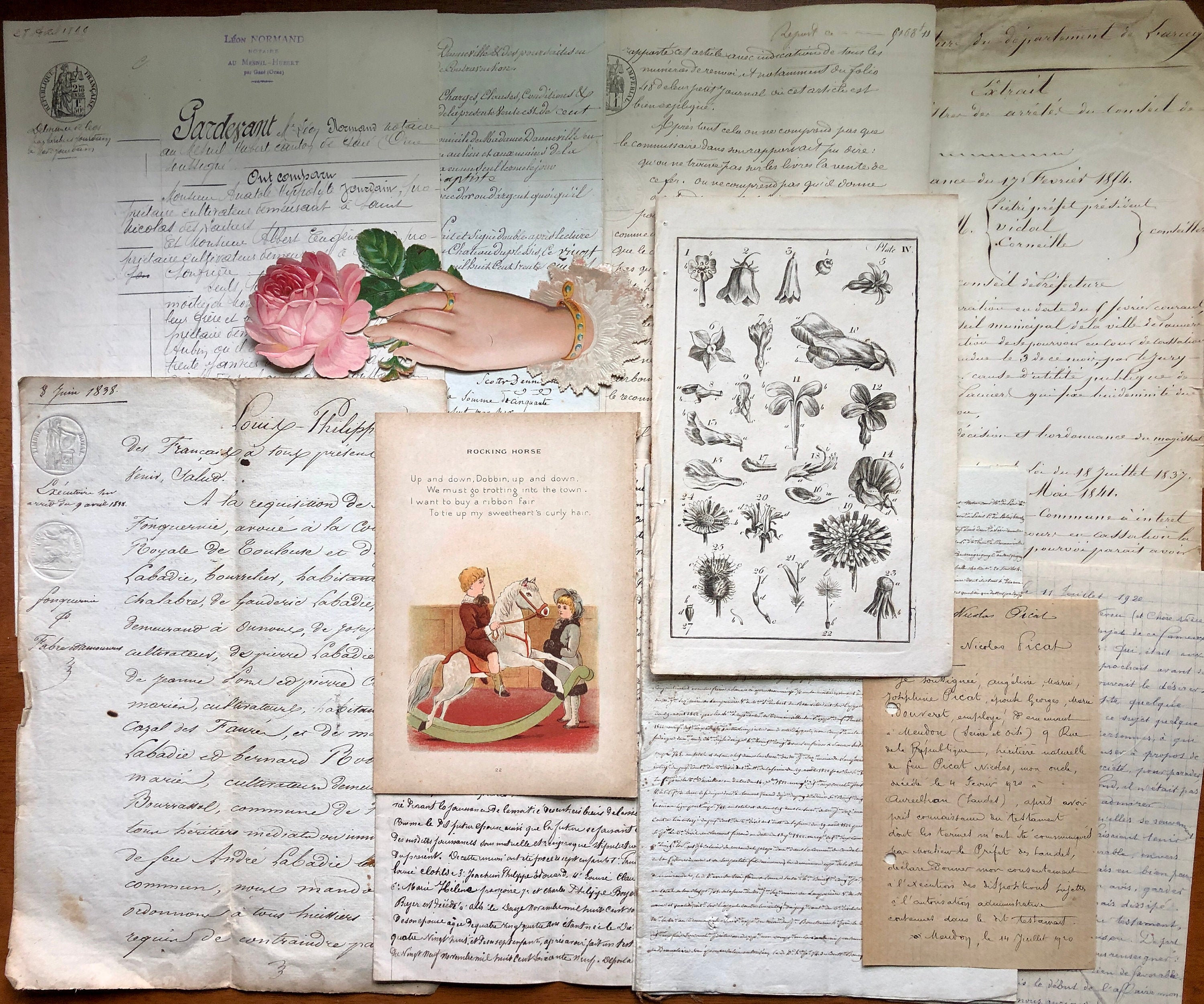 A Generous Quantity of Antique French Papers, Cards and Engravings ...