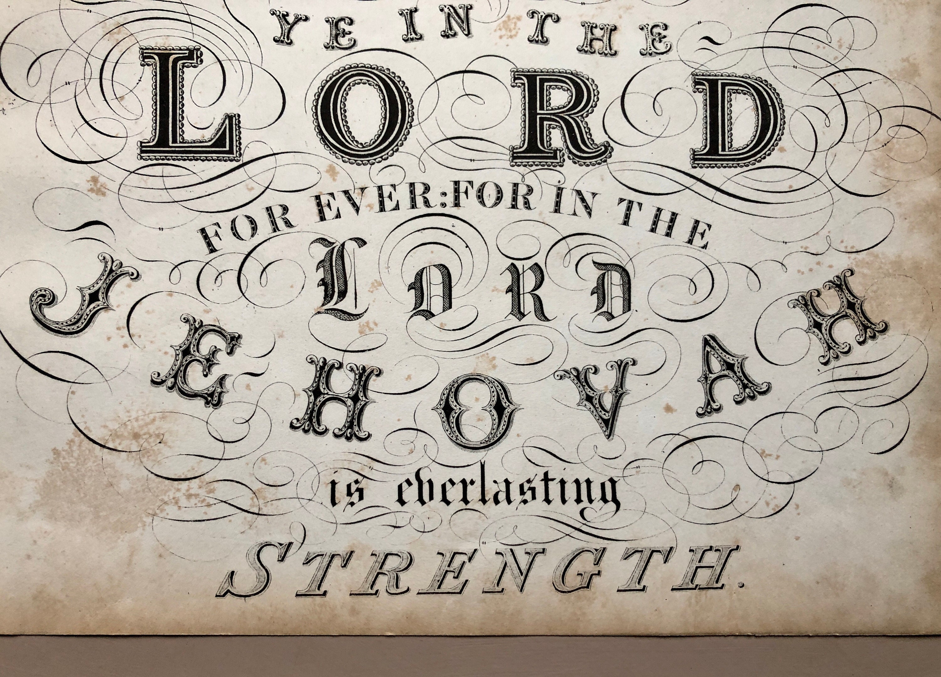 Isaiah 26:4. A Religious Text Promoting Calligraphy Skills. an Original ...