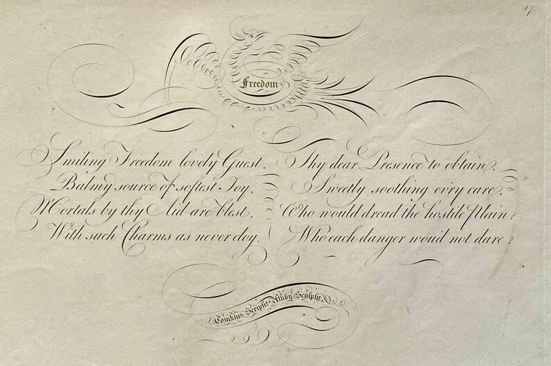 Freedom. From Deborah by Handel. Calligraphy by Thomas Tomkins. From ...
