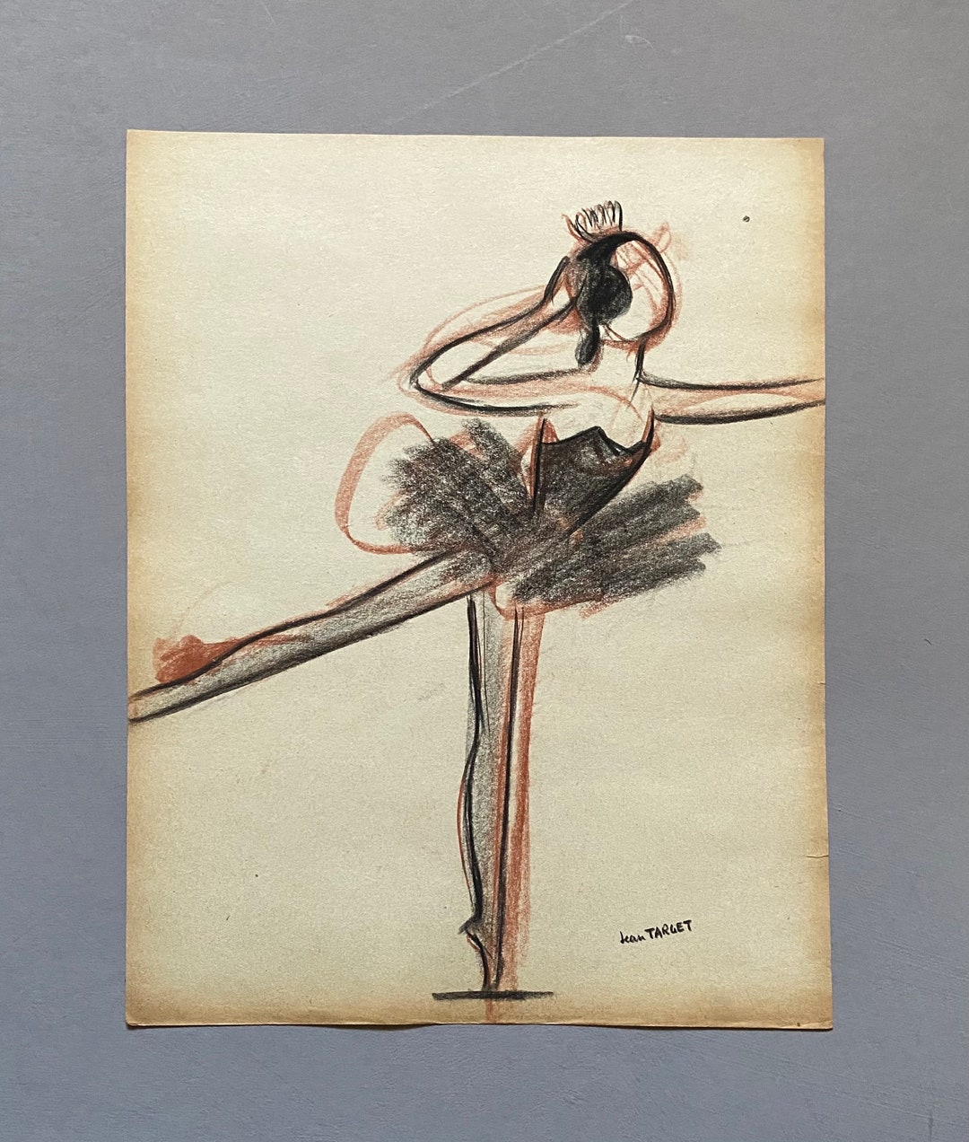 An Original Drawing of Ballet Dancer Josette Amie by Jean Target. 1940s ...