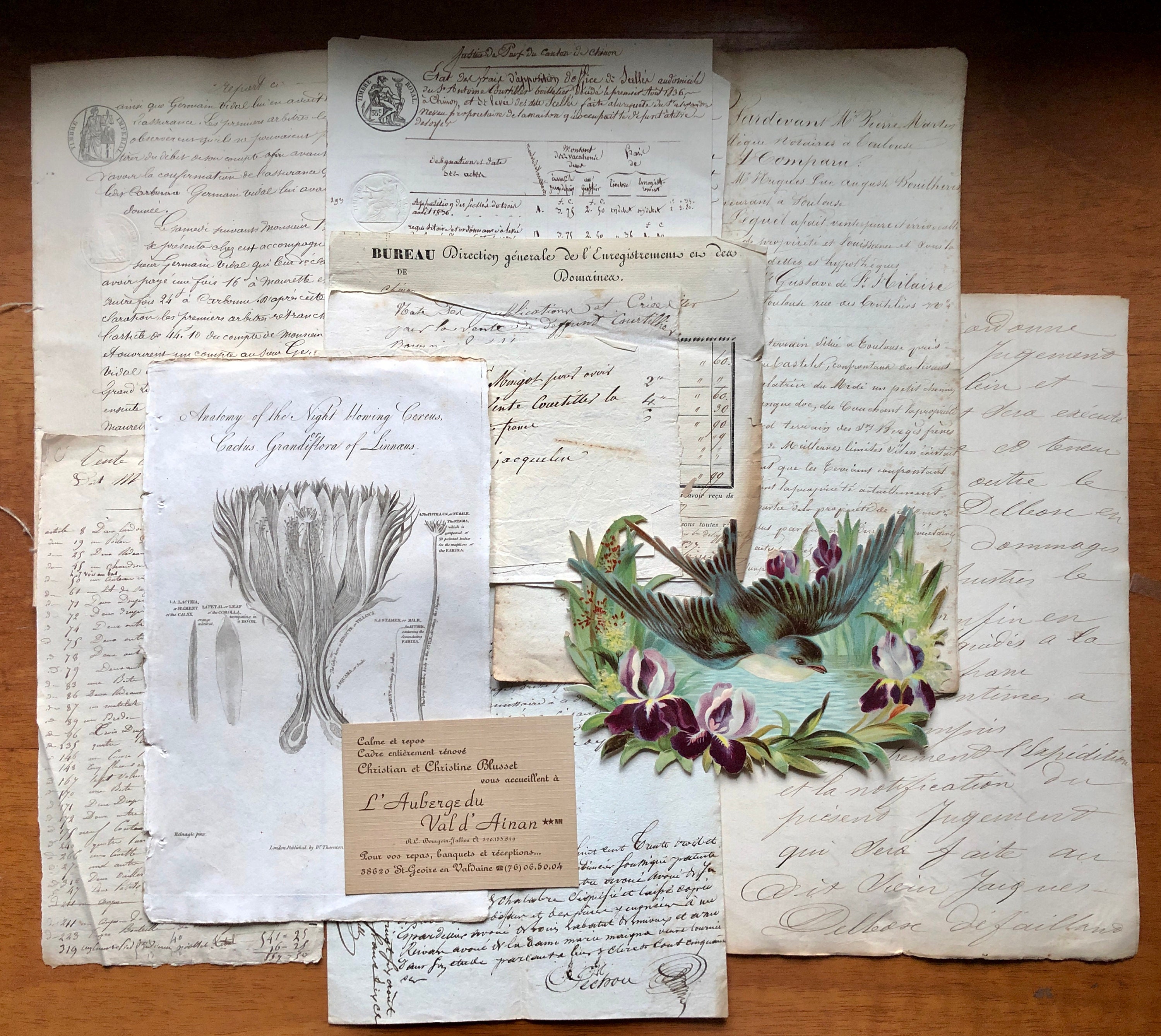 A Generous Quantity of Antique French Papers, Cards and Engravings ...
