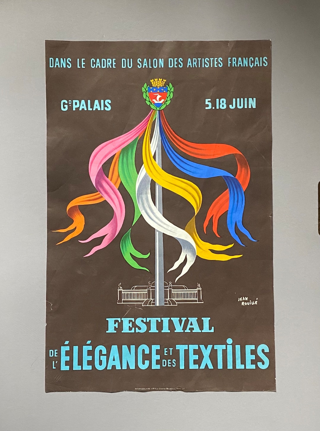 A Lithograph. the Elegance of Textiles Festival Advertisement by Jean ...