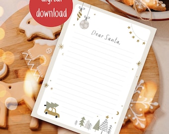 Printable Letter to Santa Christmas Wish List for Kids & Children ...