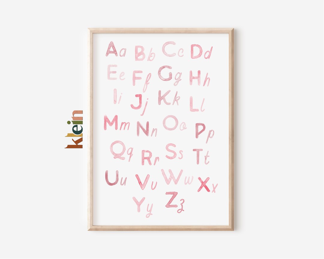Pink Nursery Alphabet Print, ABC Poster, Kids Classroom Decor - Etsy