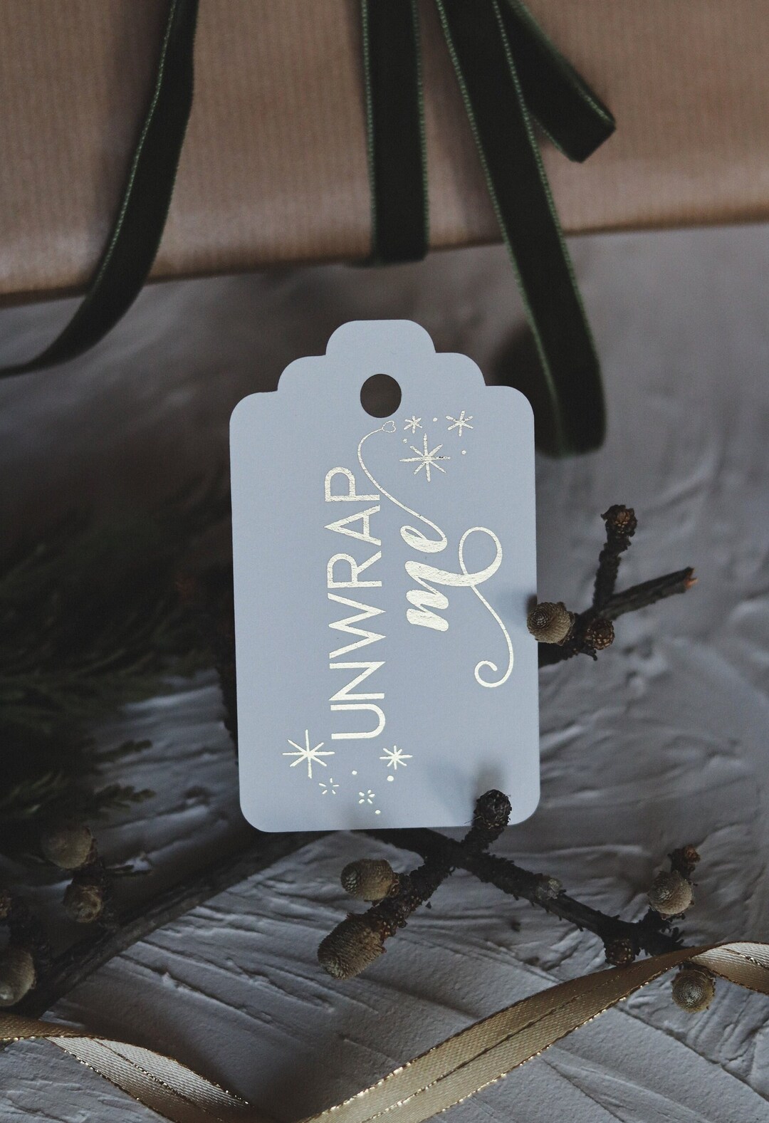 Set of 8 Christmas Gift Tags, Gold Foil Christmas Gift Tags, Christmas ...