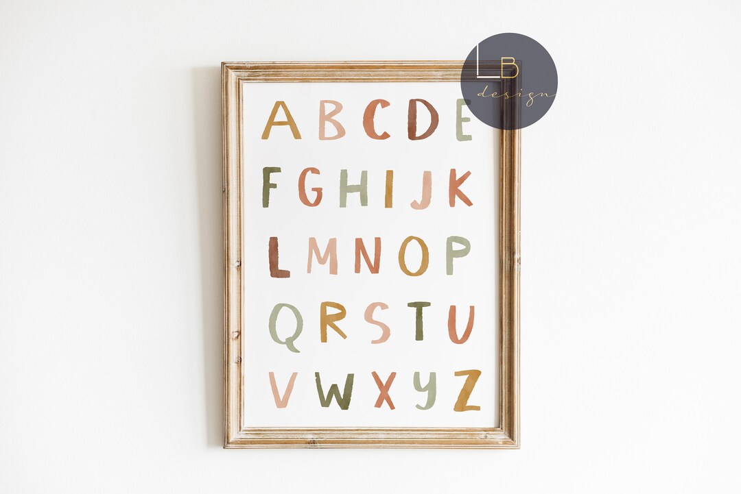 Alphabet Nursery Print, ABC Poster, Educational, Kids Room Poster ...