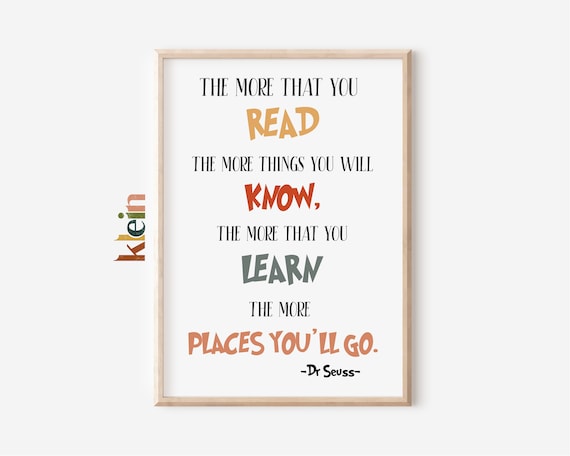 Prints Art & Collectibles Nursery Wall Art Teacher Gift Dr Seuss Quote ...