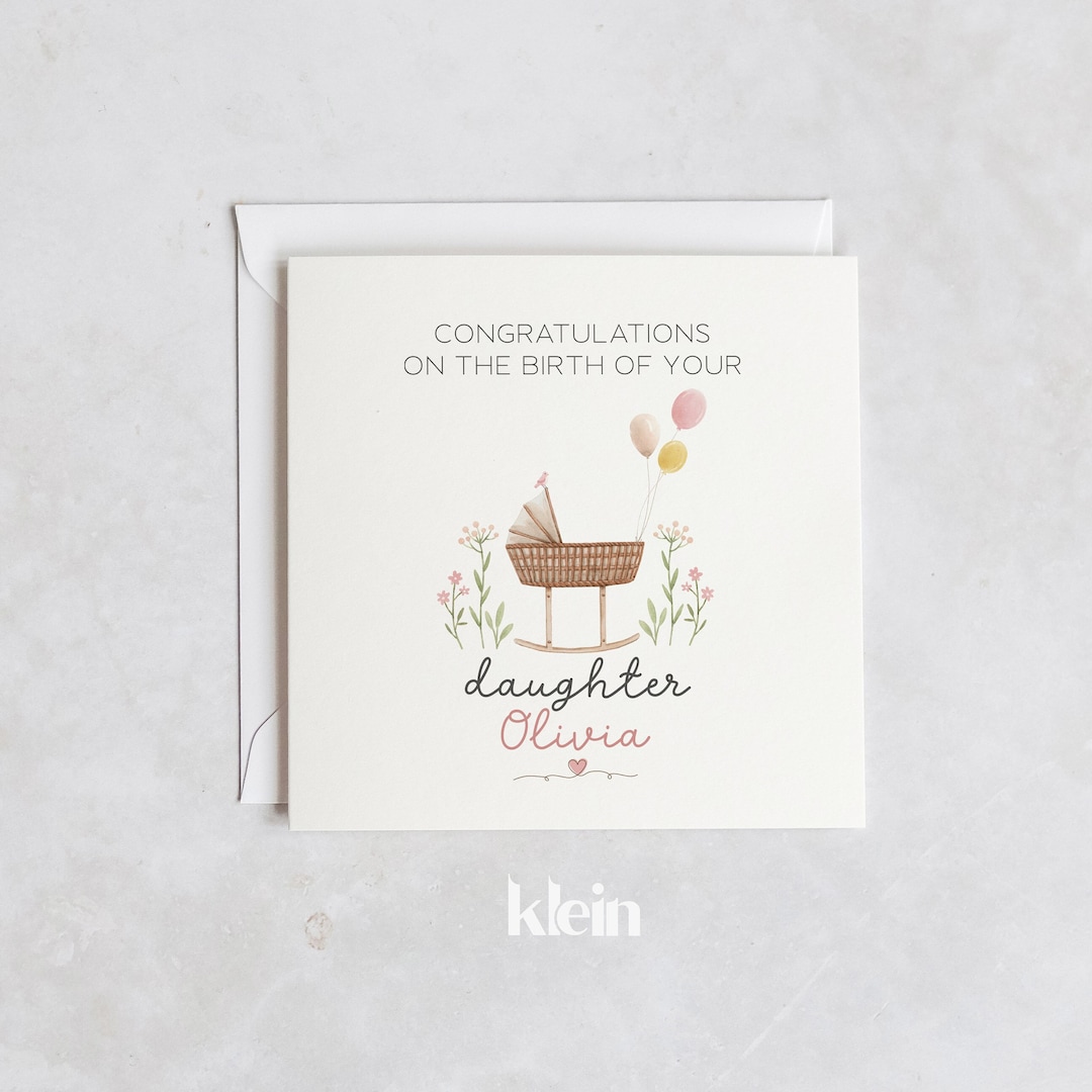 Congratulations on the Birth of Your Daughter, New Daughter Card, New ...