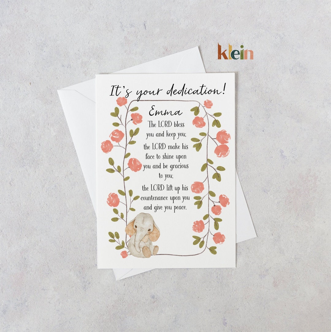 Personalised Baby Dedication Card, Numbers 6:24-26 - Etsy