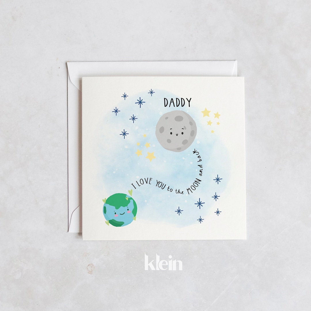 Father's Day Card, Love You to the Moon and Back, Personalised 1st ...