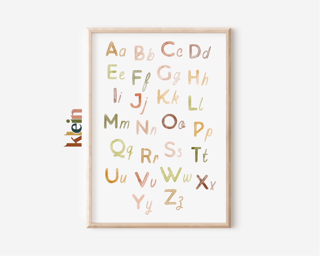 Earthy ABC Nursery Print, Educational Alphabet Poster - Etsy