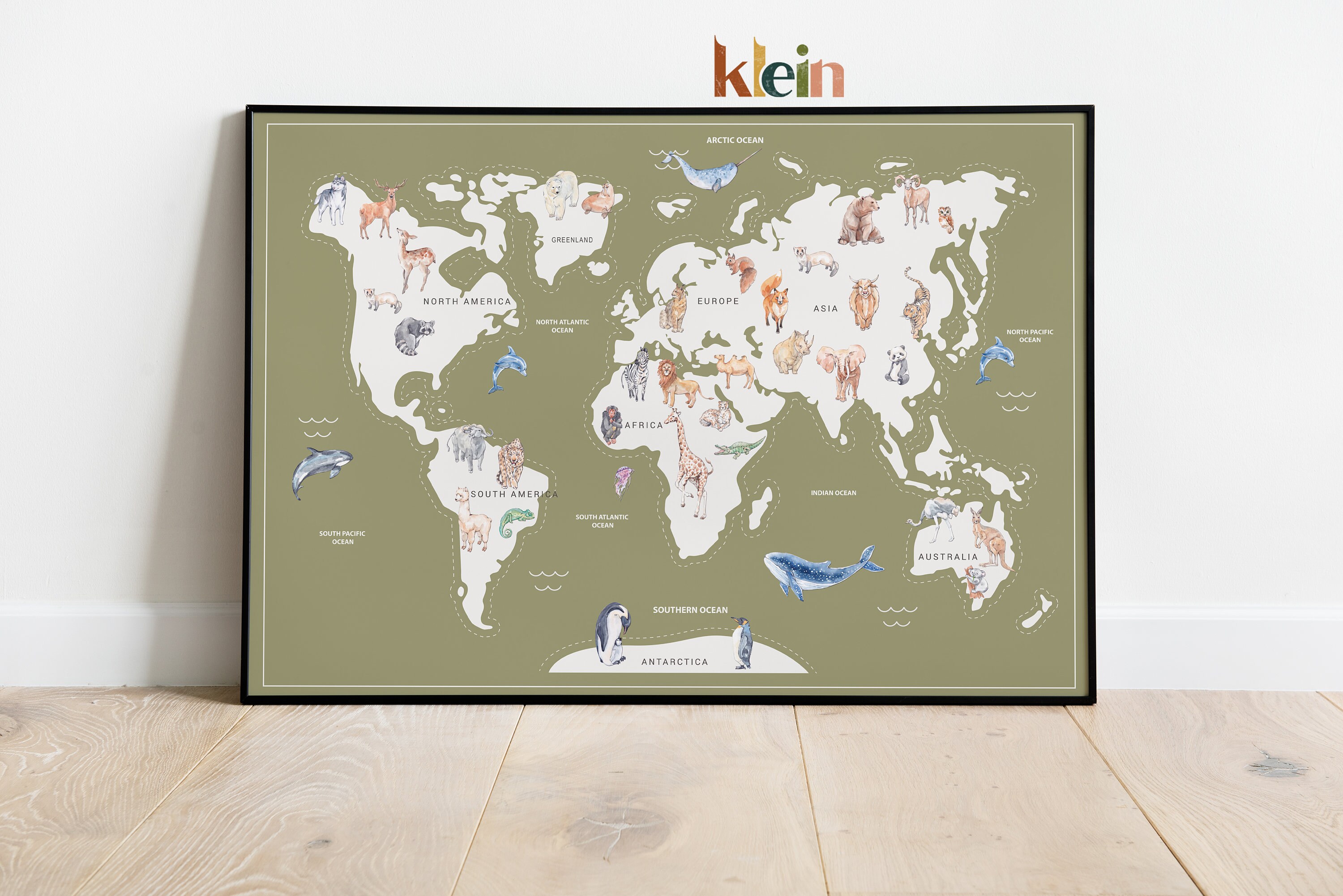 Animal World Map Animal World Map Printable Animal World Map - Etsy
