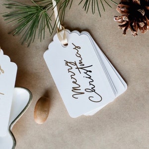 Gold Foil Christmas Gift Tags With Ribbon, Set of 8 - Etsy